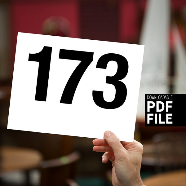 Numbered Bidder Cards - Etsy