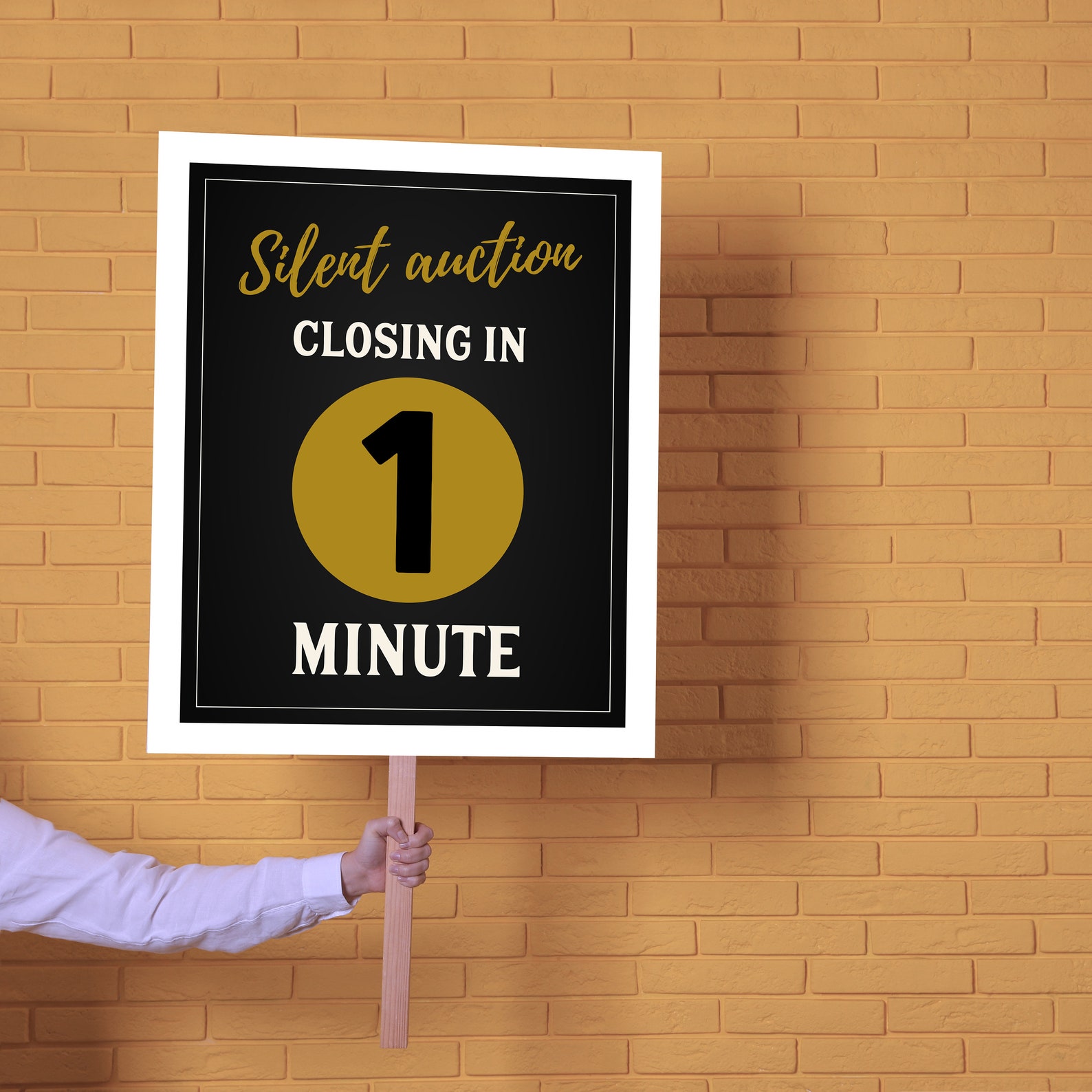 3 PDF Posters - Silent Auction Closing in 1, 15 and 30 Minutes, Signage ...