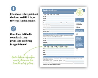 Veterinary Intake Form With Digital Signature Online or Print Use, PDF ...