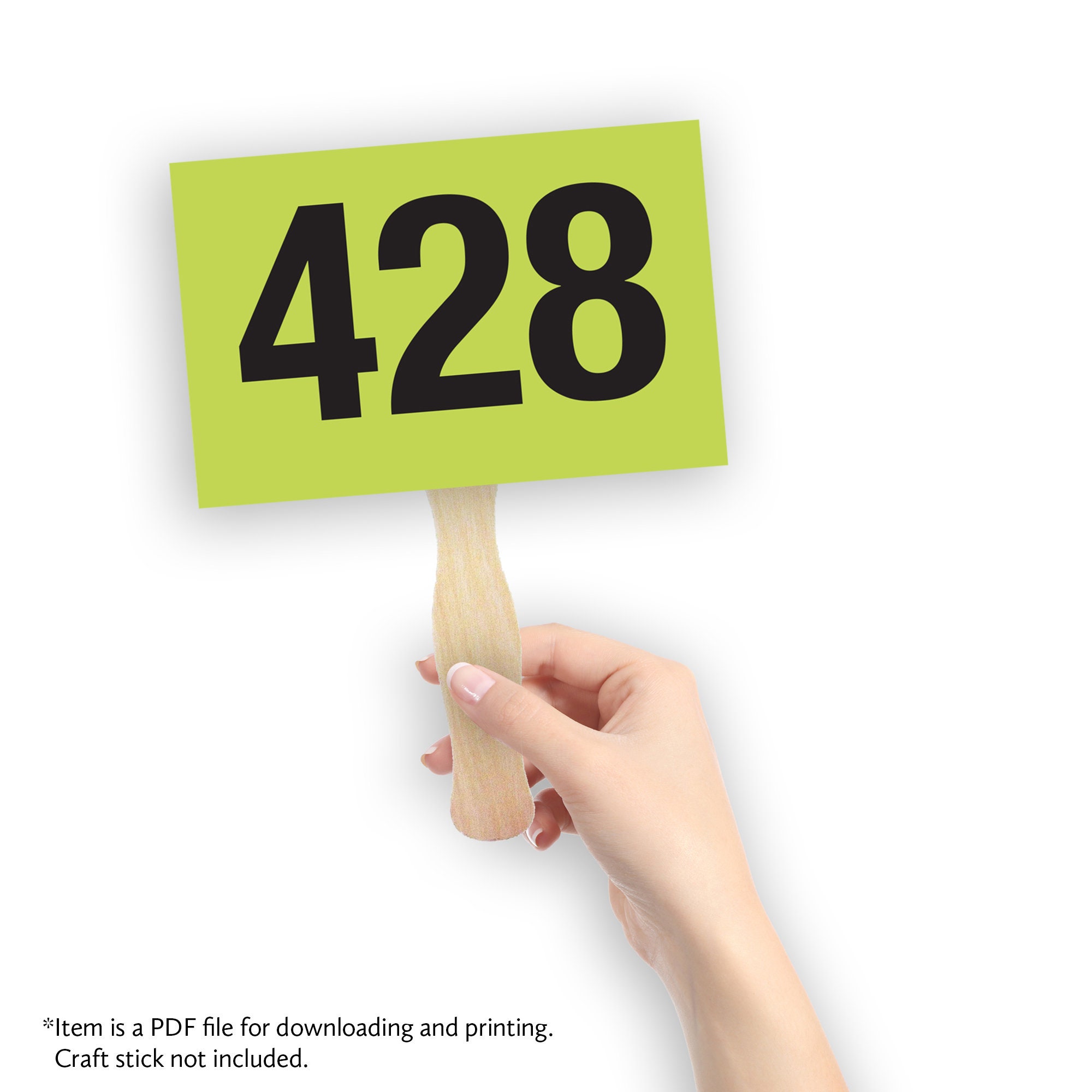 Auction Bid Cards - Half Size, Folded, 1-600, Paddle Sticks, Fundraiser ...