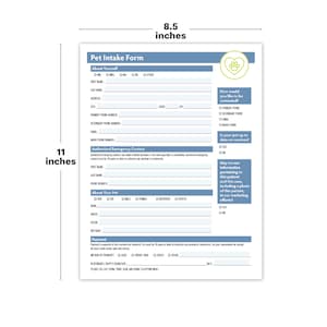 Veterinary Intake Form for Online or Print Use, PDF, Vet Tech ...