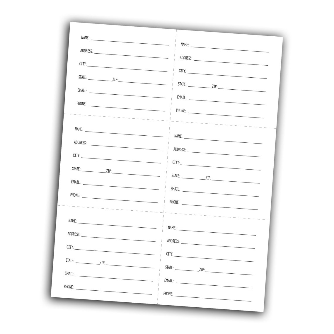Entry Form - 6 per Page Digital PDF File, Downloading, Auction, School ...