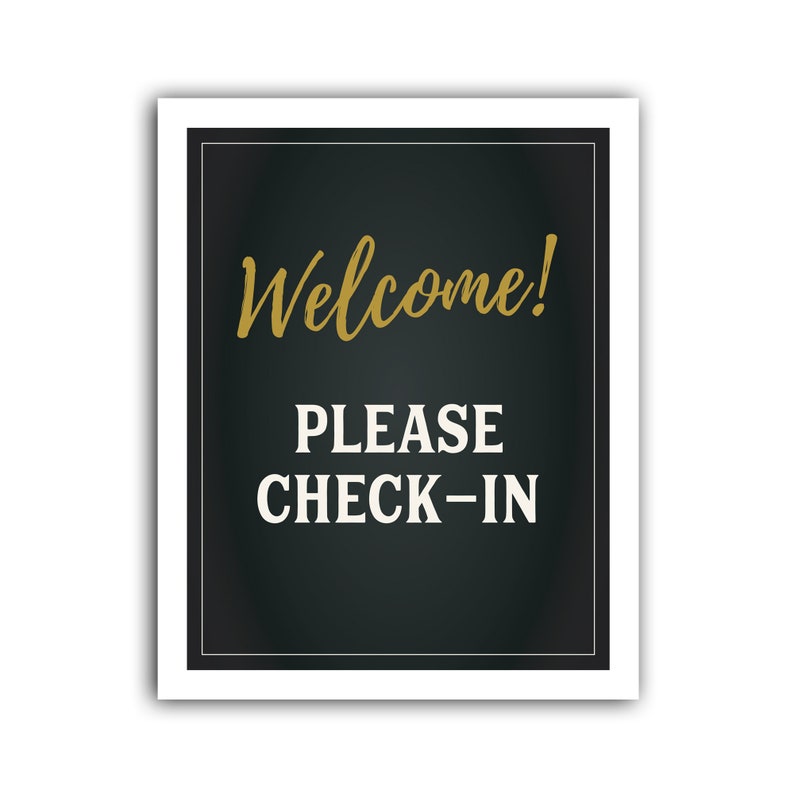 4 PDF Posters - Silent Auction Welcome - Please Check-in With Arrows ...