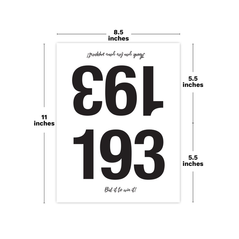 Auction Bid Paddles - Half Size, Folded, 1-600, With Motivational Text ...