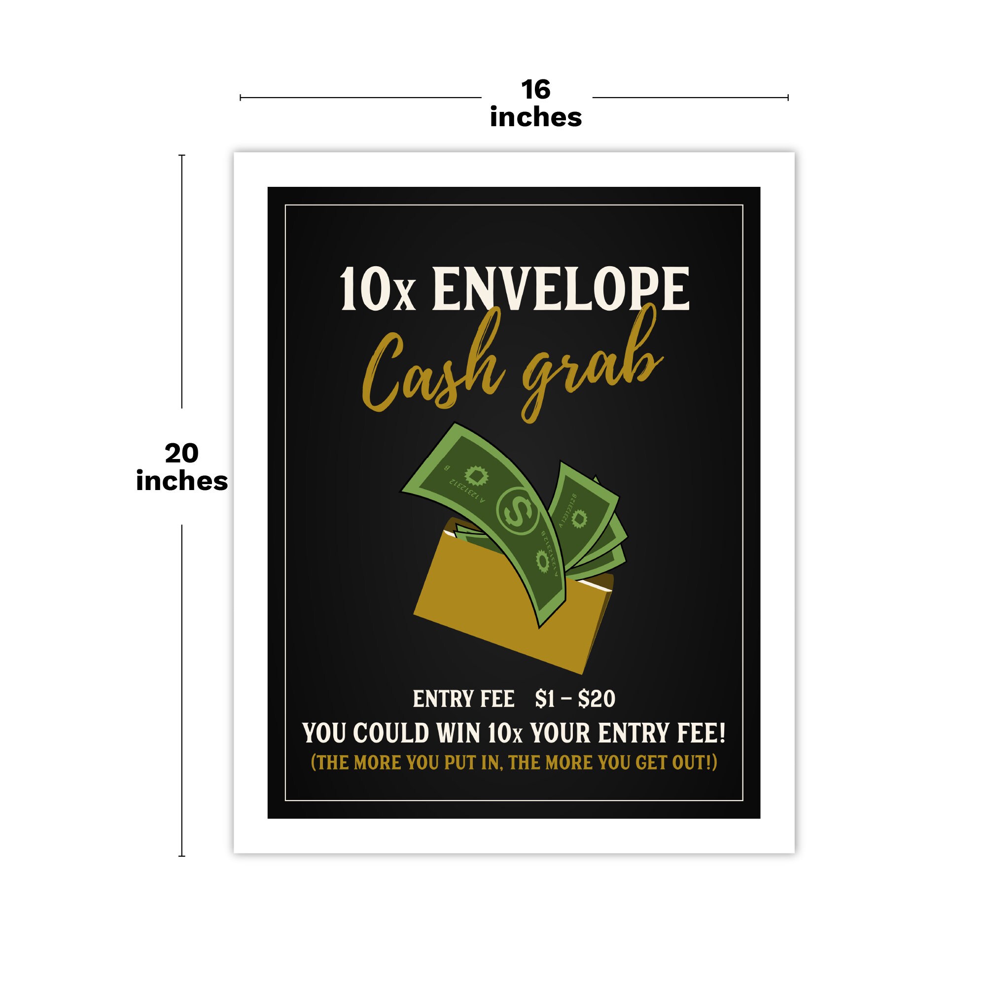 Auction Fundraising Signage for 10x Envelope Cash Grab Game (Download ...