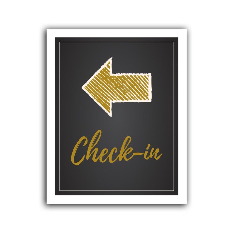 4 PDF Posters - Silent Auction Welcome - Please Check-in With Arrows ...