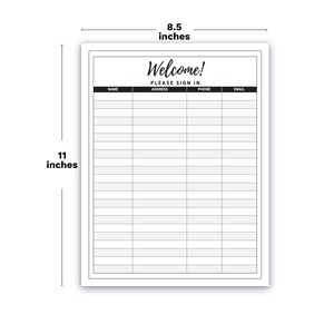 Basic Sign-in Sheet - PDF Download Digital File, Fundraiser, Auction ...