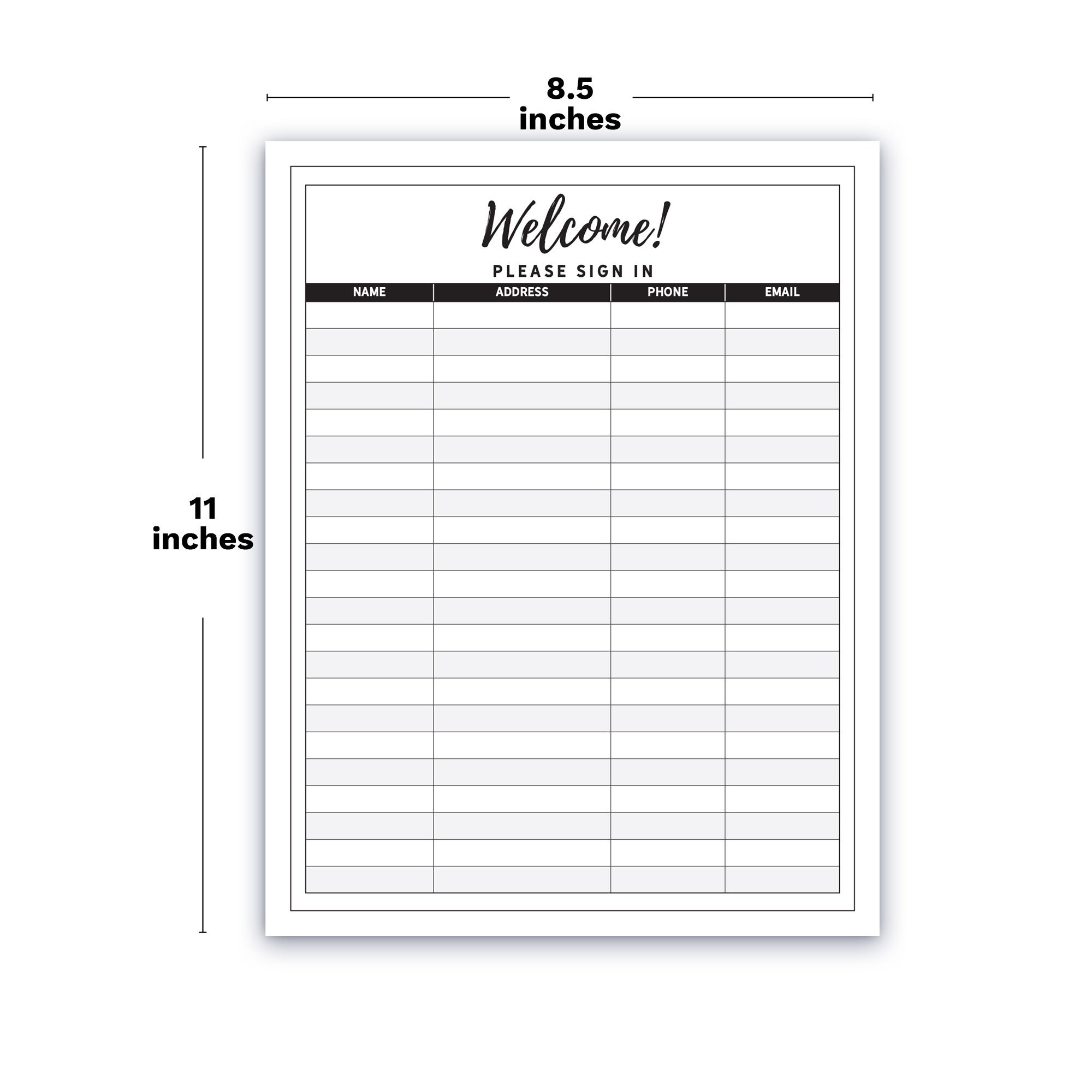 Basic Sign-in Sheet - PDF Download Digital File, Fundraiser, Auction ...
