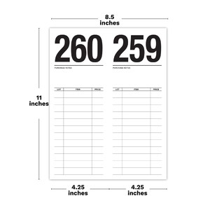 Auction Bid Cards With Purchase Notes, 1-600, Single Sided, Cattle Sale ...