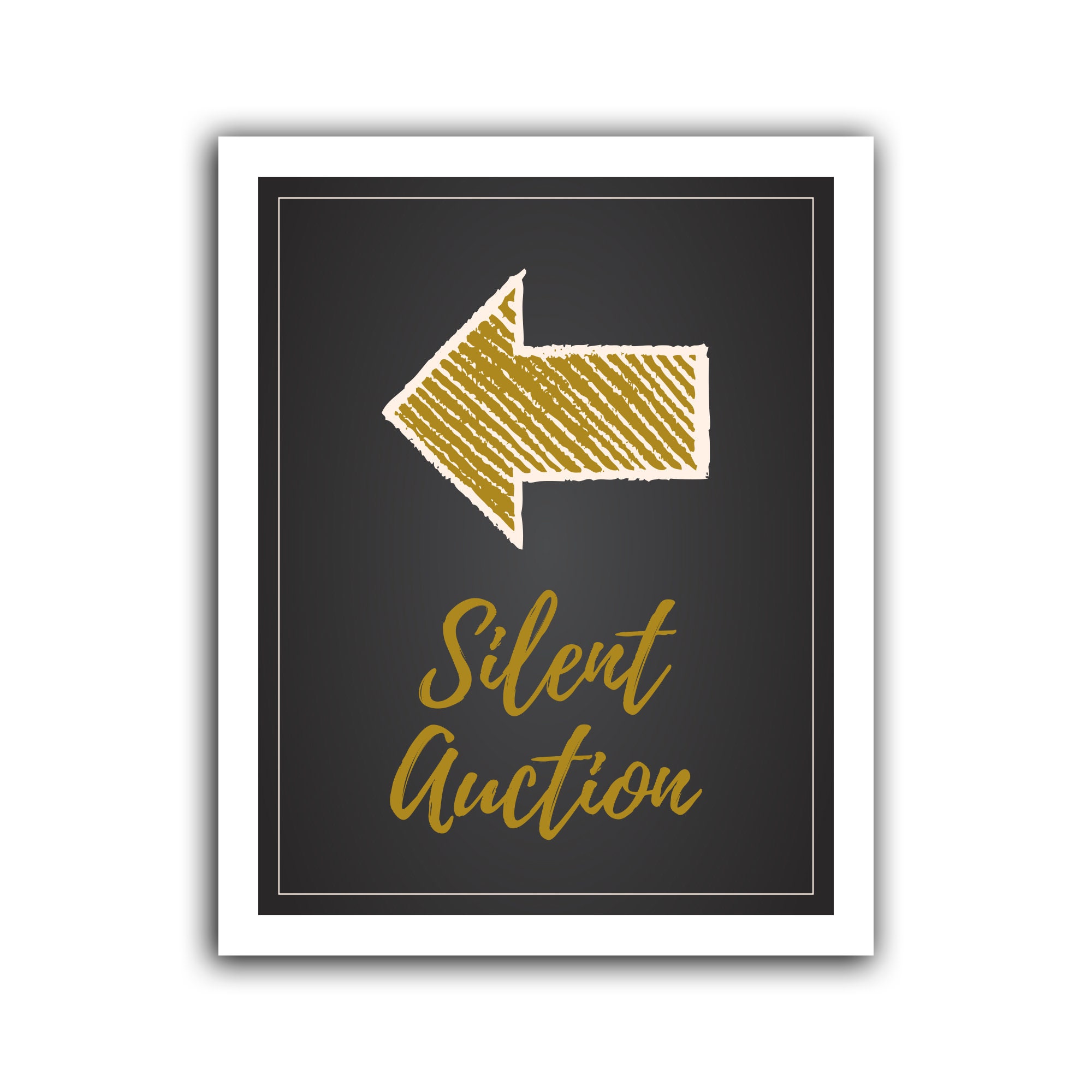 3 Silent Auction Directional PDF Posters in 2 Sizes, Fundraiser, School ...