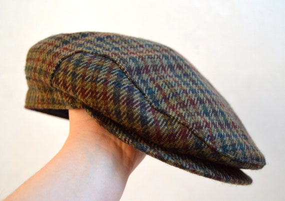Vintage Tweed Baker Boy Cap Wigens Sweden Brown Grey … - Gem