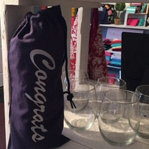 Draw String Wine Bag "cheers" "congrats" "sallute"- Customizable ...