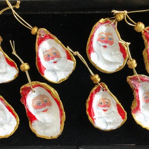 Oyster Shell Ornament Santa Claus Hand Painted Detailed Portraits of ...