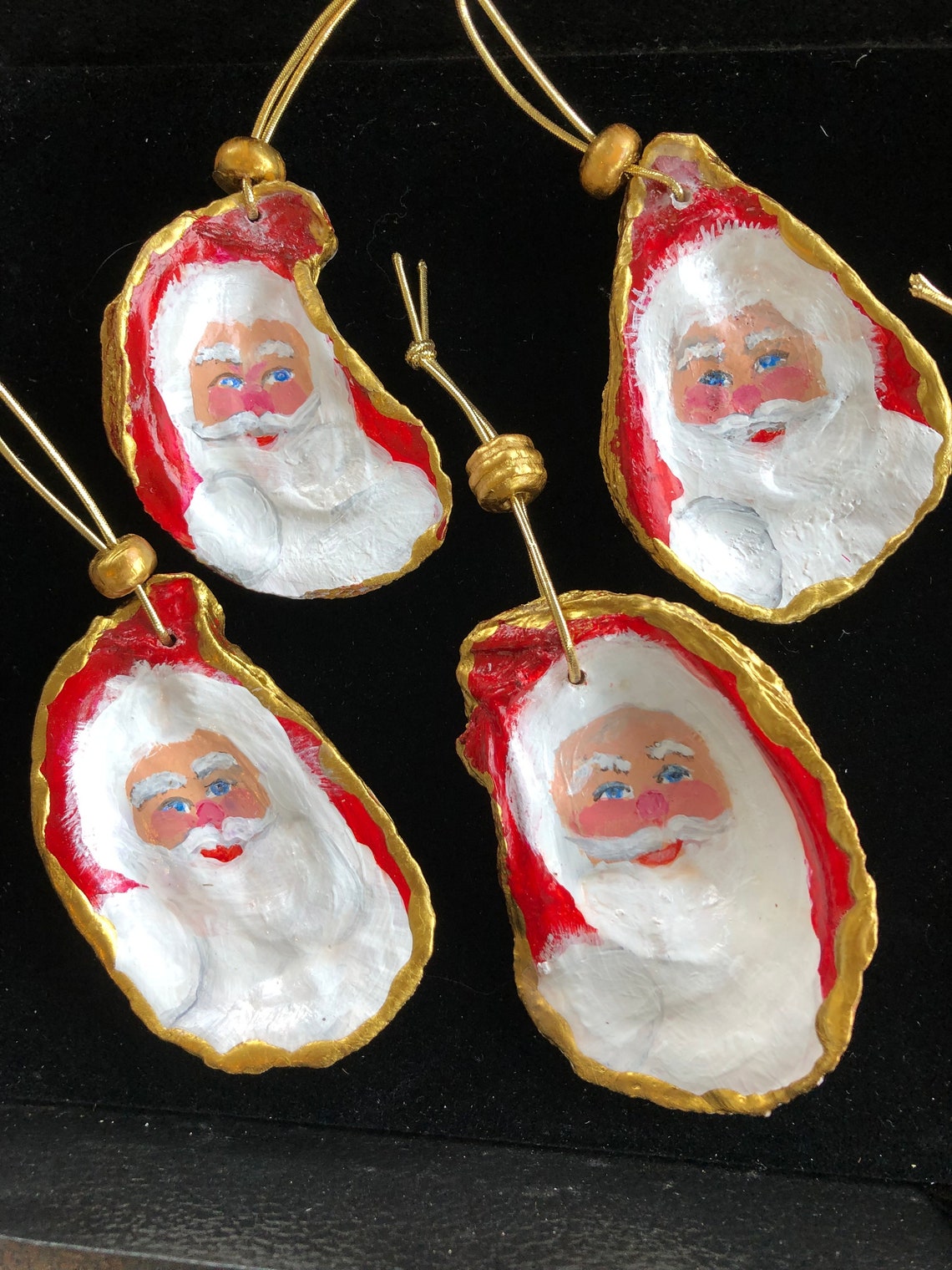 Oyster Shell Ornament Santa Claus Hand Painted Detailed Portraits of ...