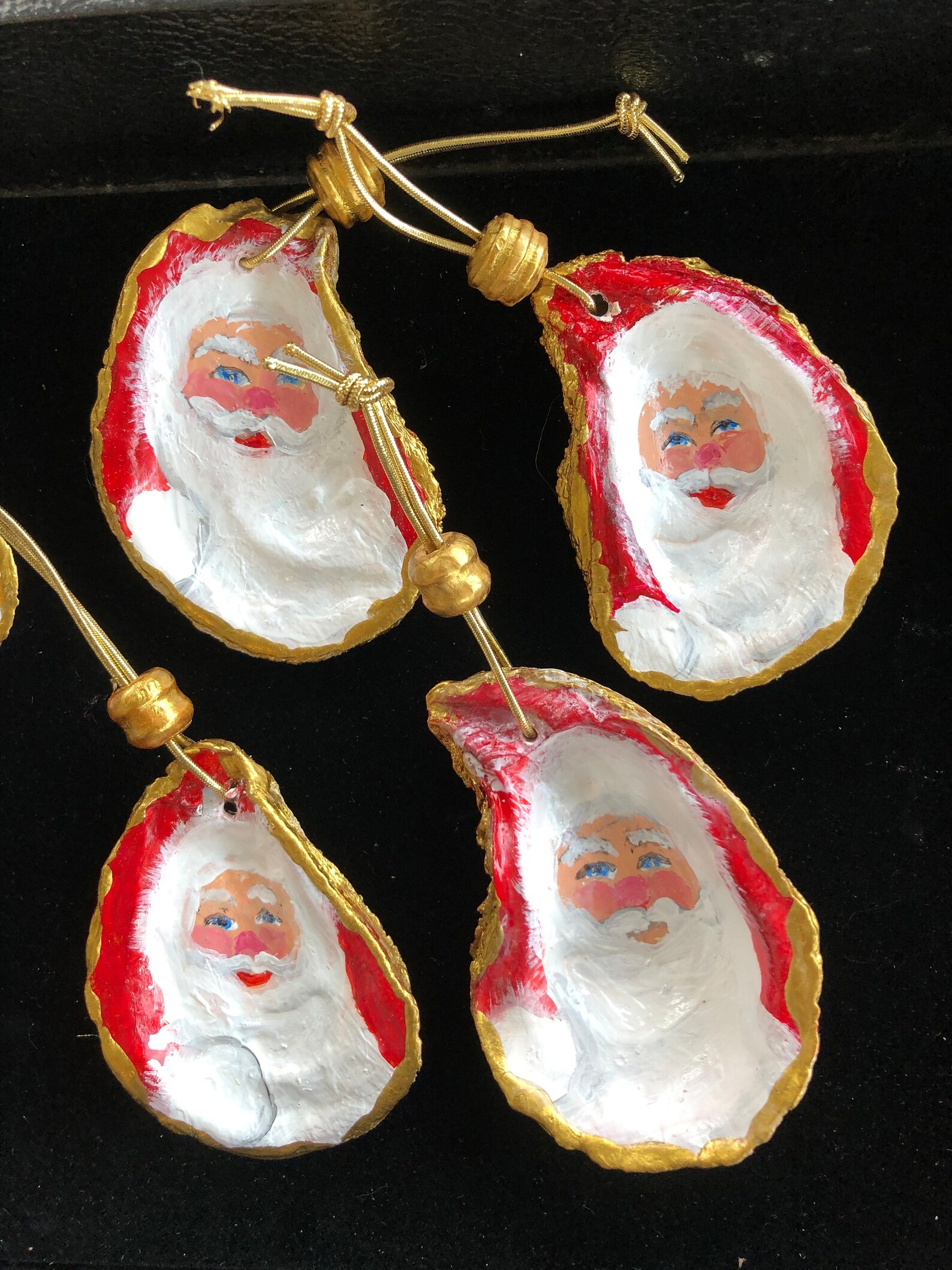 Oyster Shell Ornament Santa Claus Hand Painted Detailed Portraits of ...