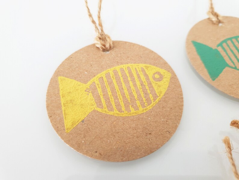 Fish Gift Tags Coastal Gift Tags Nautical Party Favors | Etsy