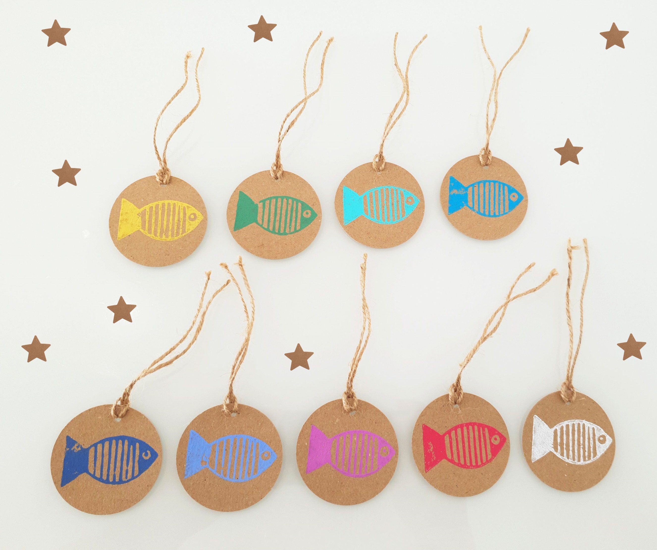 Fish Gift Tags Coastal Gift Tags Nautical Party Favors - Etsy