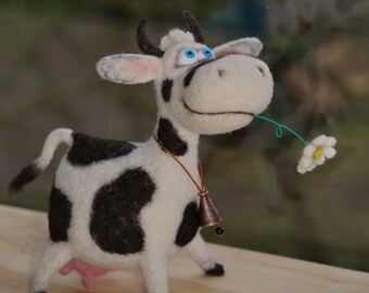Felted Cow - Etsy