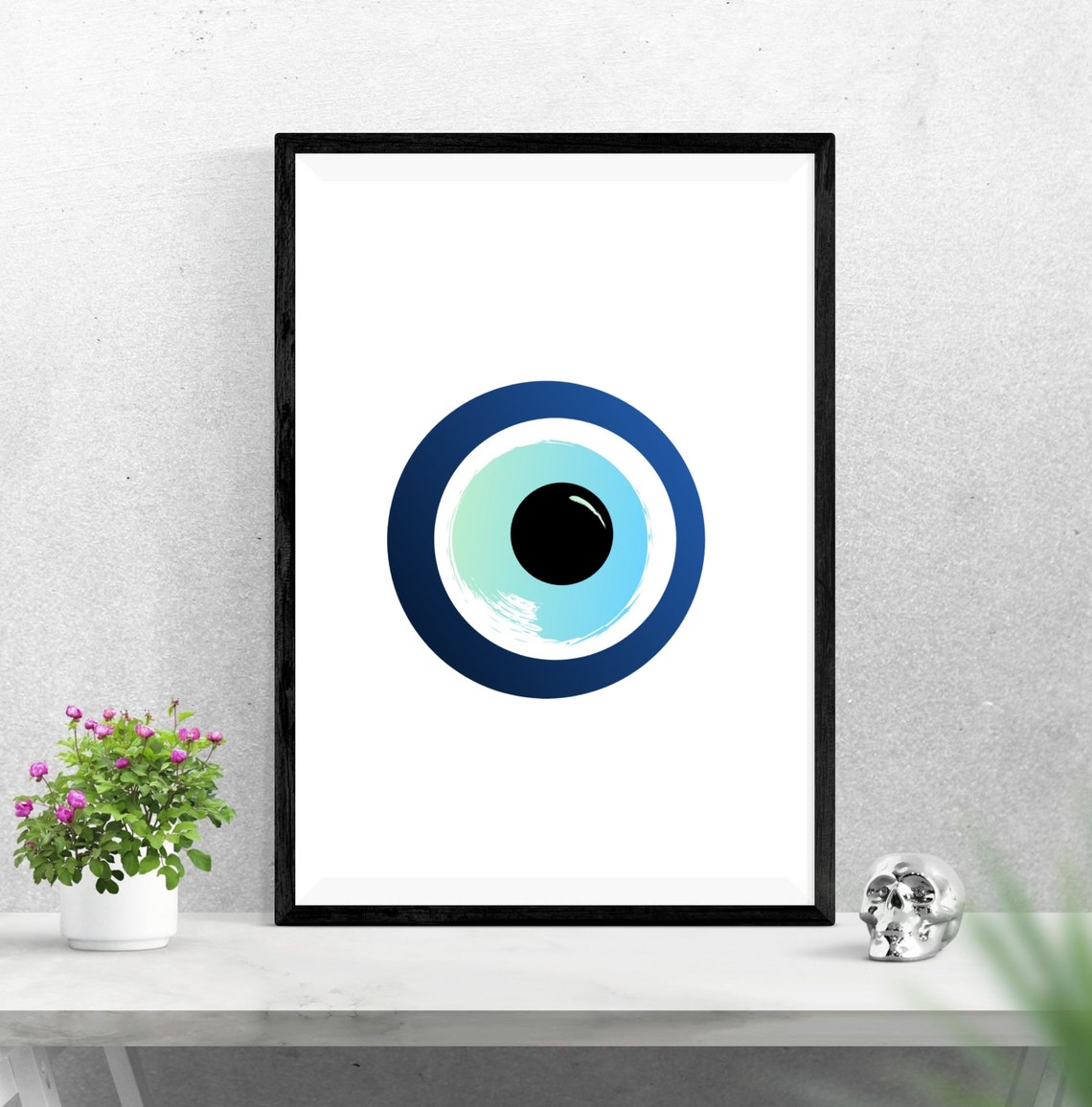 Blue Classic Evil Eye Printable Poster / INSTANT DOWNLOAD / | Etsy