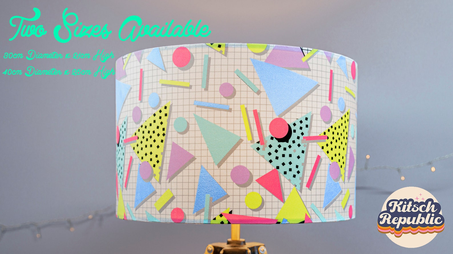 Velvet 80s Retro Print Lampshade 25cm 30cm 40cm 45cm 50cm Drum - Etsy UK
