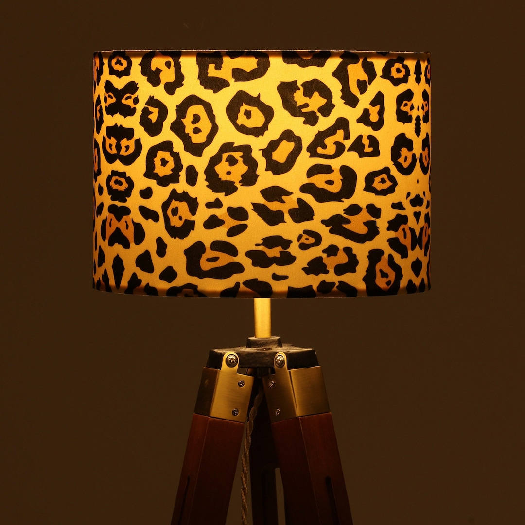 Lampshade Animal Leopard Print Velvet - Drum Lamp Shade - 25cm 30cm ...