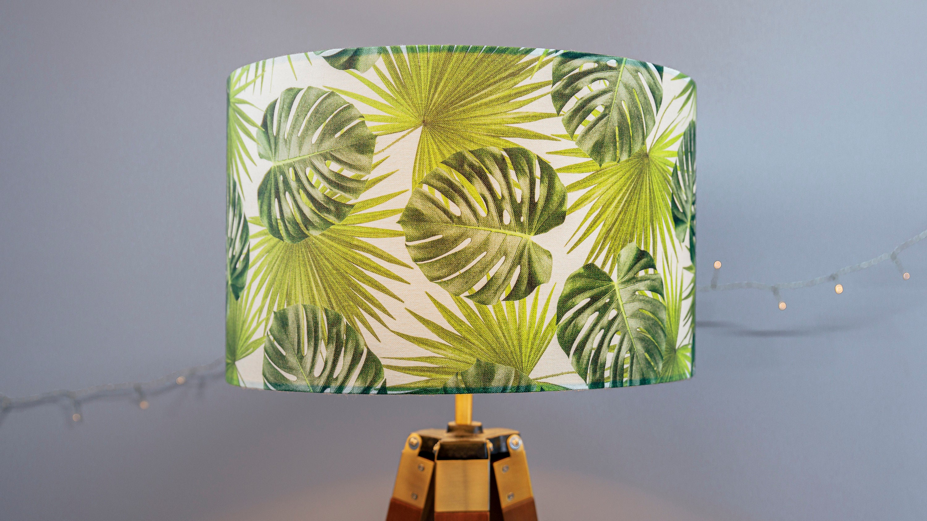 Tropical Leaves Lamp Shade Handmade Botanical Green Exotic | Etsy UK