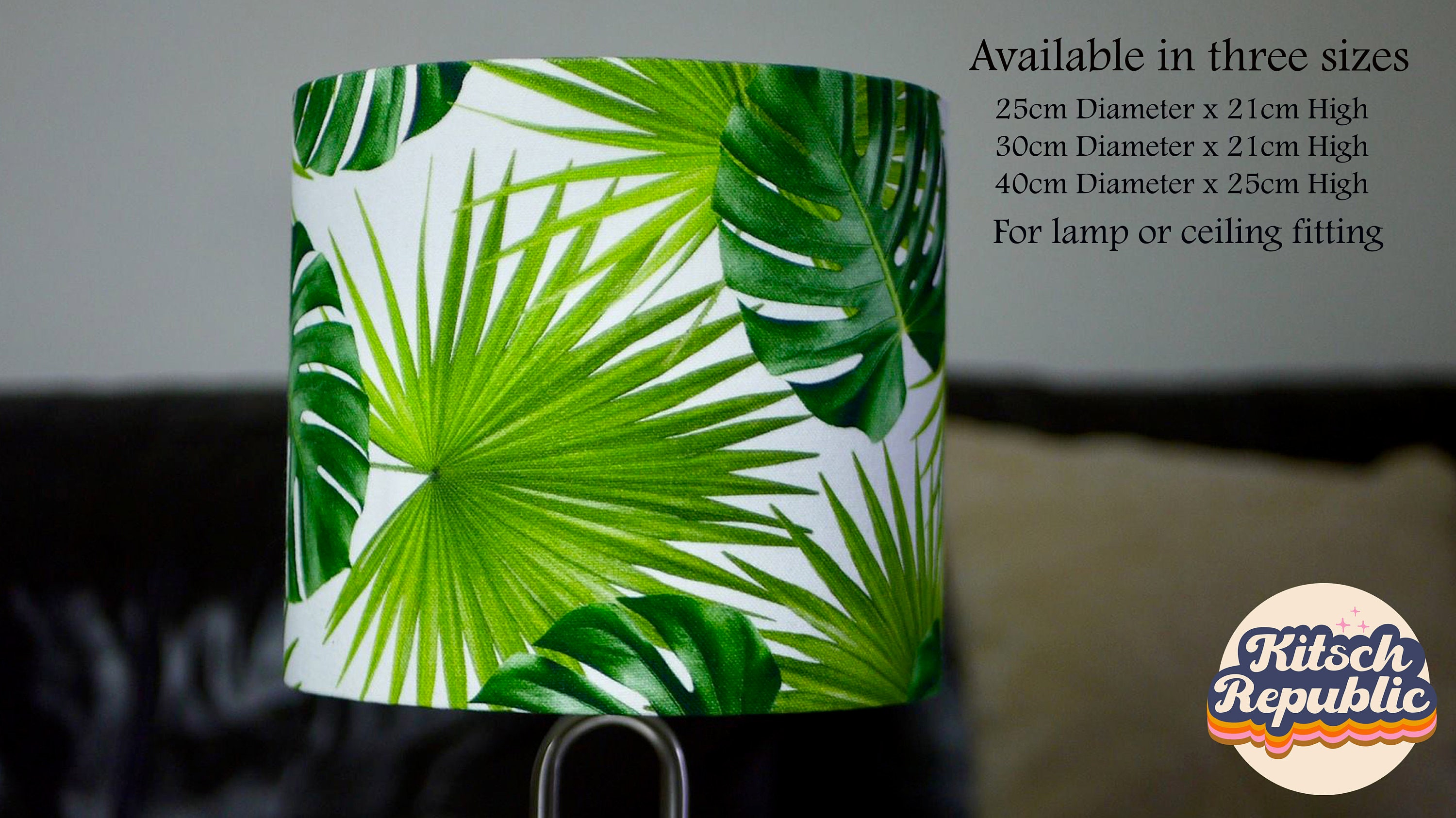 Tropical Leaves Lamp Shade Handmade Botanical Green Exotic | Etsy UK