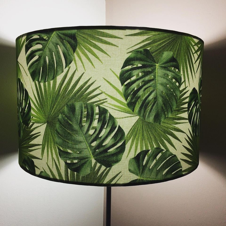 Tropical Leaves Lamp Shade Handmade Botanical Green Exotic | Etsy UK