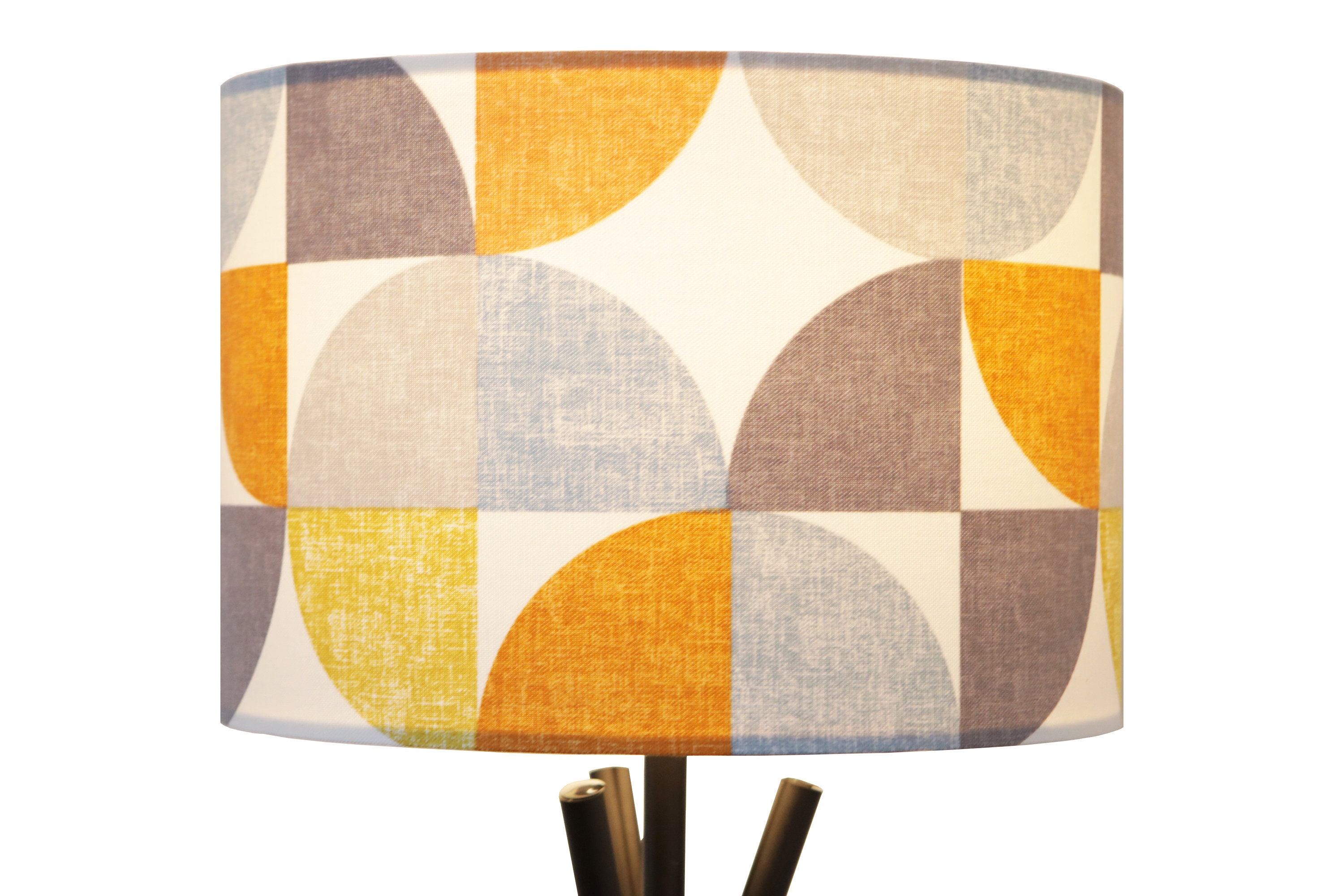 Scandi Lampshade Grey Orange Mid Century Scandinavian 20cm 25cm 30cm ...