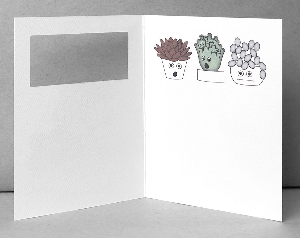 Succulent Card Plant Lover Cactus Card Card for Friend | Etsy