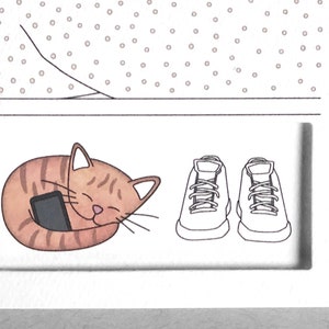 Funny Cat Card Cat Nap Card for Friend Kitten Card Best - Etsy