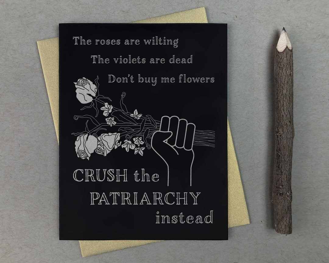 Crush the Patriarchy Card / Feminist Card / Letterpress Card / Anti ...