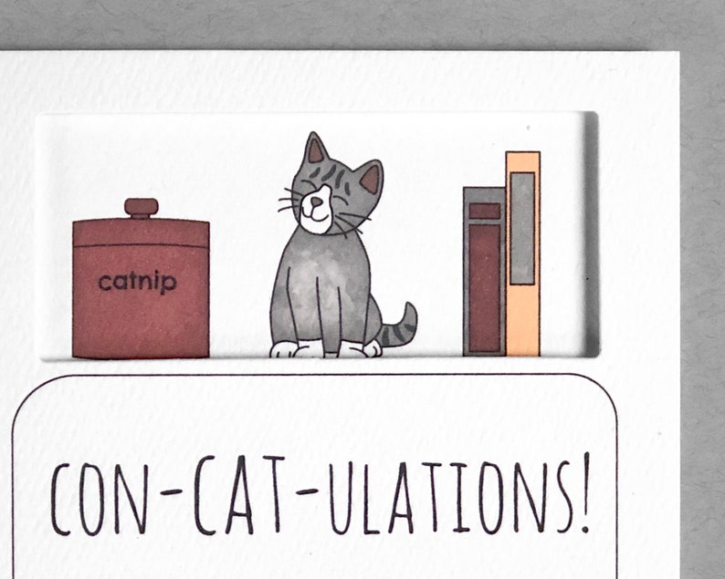 Cat congratulations card funny congratulations for friend | Etsy