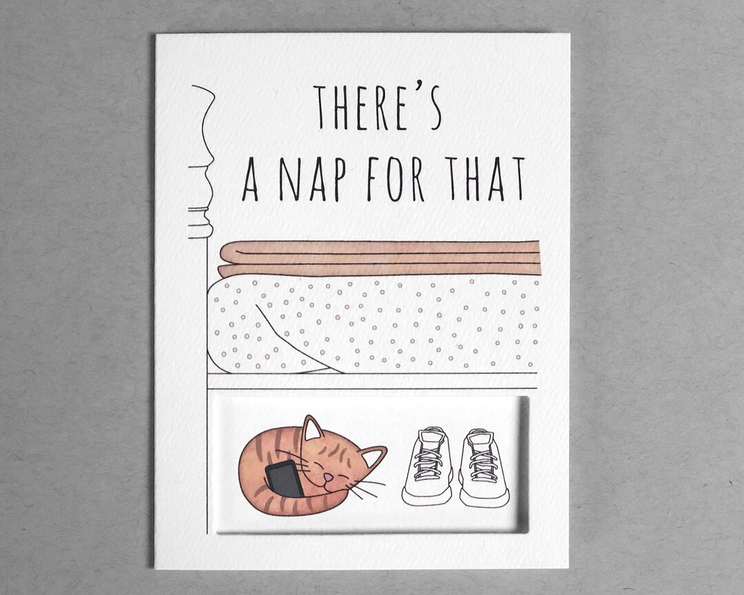 Funny Cat Card Cat Nap Card for Friend Kitten Card Best - Etsy