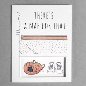 Funny Cat Card Cat Nap Card for Friend Kitten Card Best - Etsy