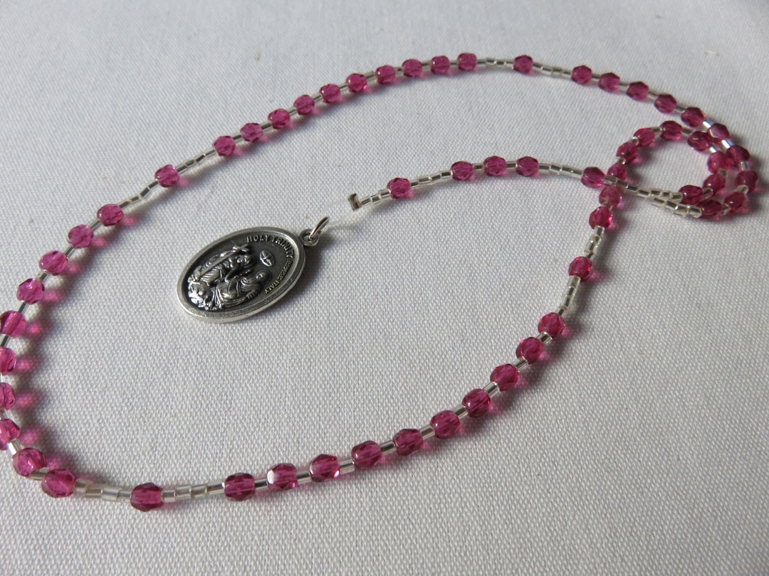 Beaded Rosary Holy Trinity Fire Polished Beadedl Rosary Religious - Etsy