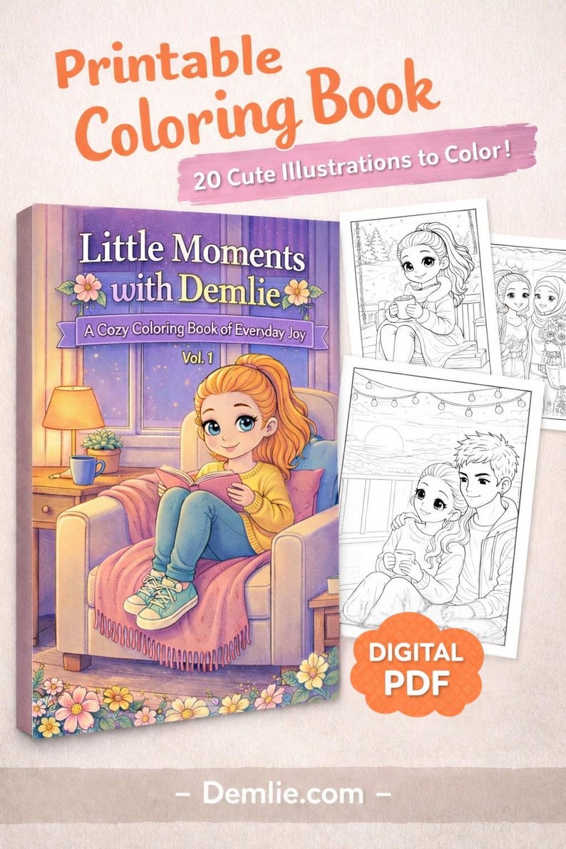 Little Moments With Demlie – Printable Coloring Book PDF | Cozy ...