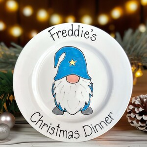 Gonk Christmas Dinner Plate, Kids Gnome Christmas Plate, Ceramic ...