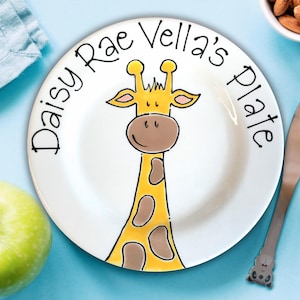 Giraffe Plate, Kids Name Plate, Plate for Son, Gift for Girls, Grandson ...