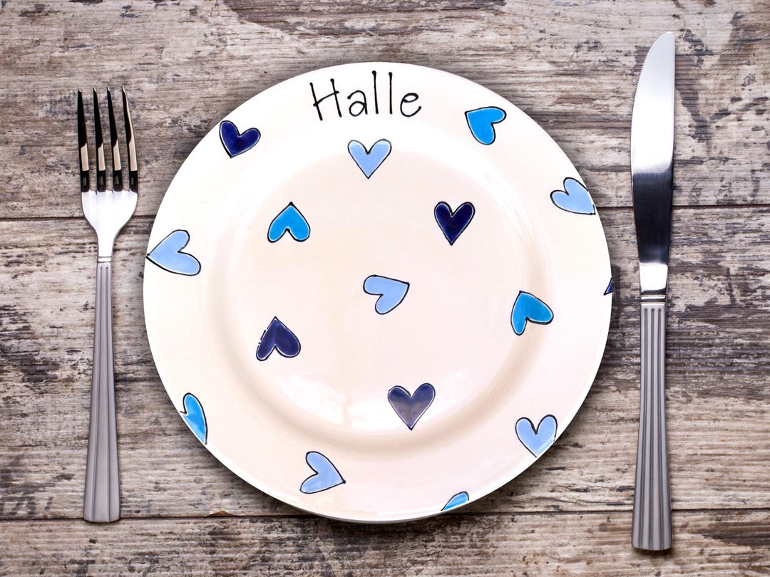Personalised Name Plate, Breakfast Snack Plate, Ceramic Plate, Custom ...