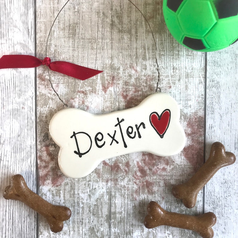 Personalised Dog Tag, Name Tag, Ceramic Bone Tag, Dog Gift, Puppy Gift ...