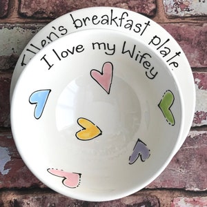 Personalised Snack Set Ceramic Plates & Bowl Set Dinner Set - Etsy UK