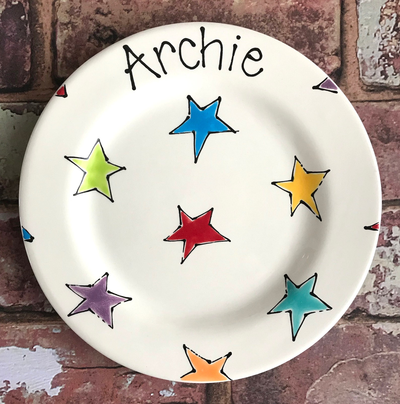 Personalised Child Dinner Set, Ceramic Plates & Bowl Set, Gift for ...