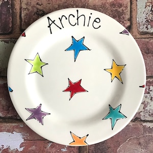 Personalised Child Dinner Set, Ceramic Plates & Bowl Set, Gift for ...