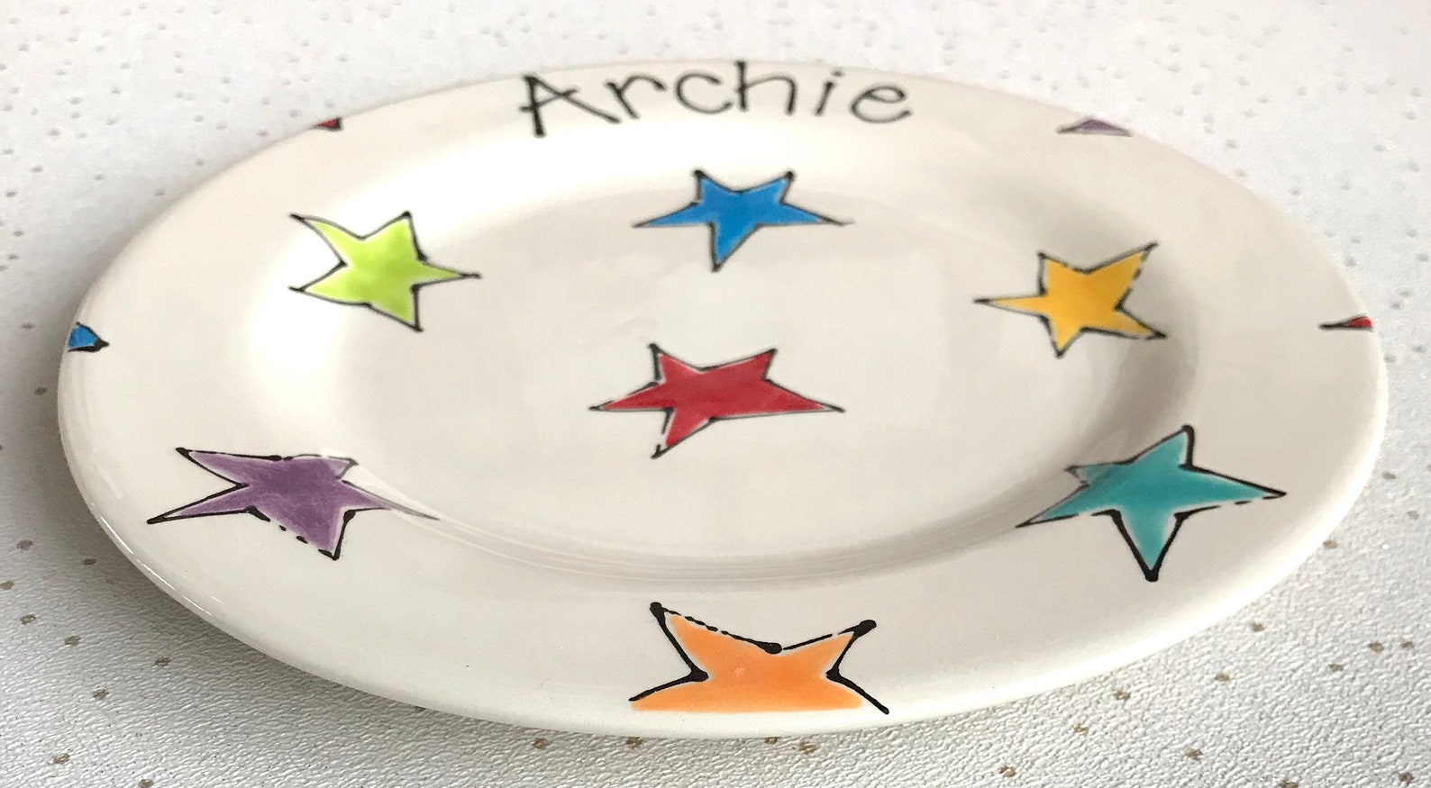 Personalised Child Dinner Set, Ceramic Plates & Bowl Set, Gift for ...