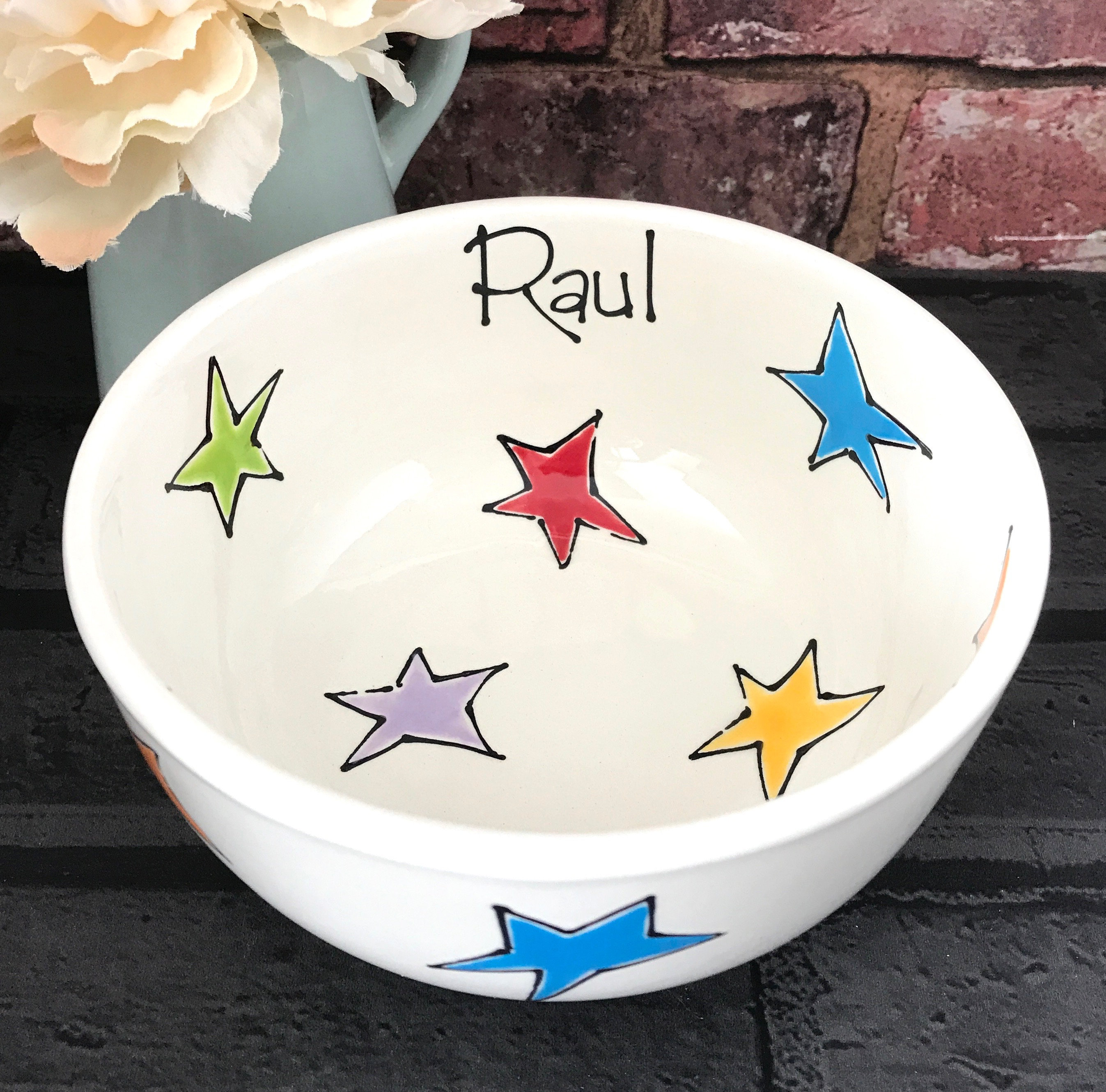 Personalised Bowl, Glazed Ceramic Bowls, Pretty Bowl, Mum Gift, Dad ...