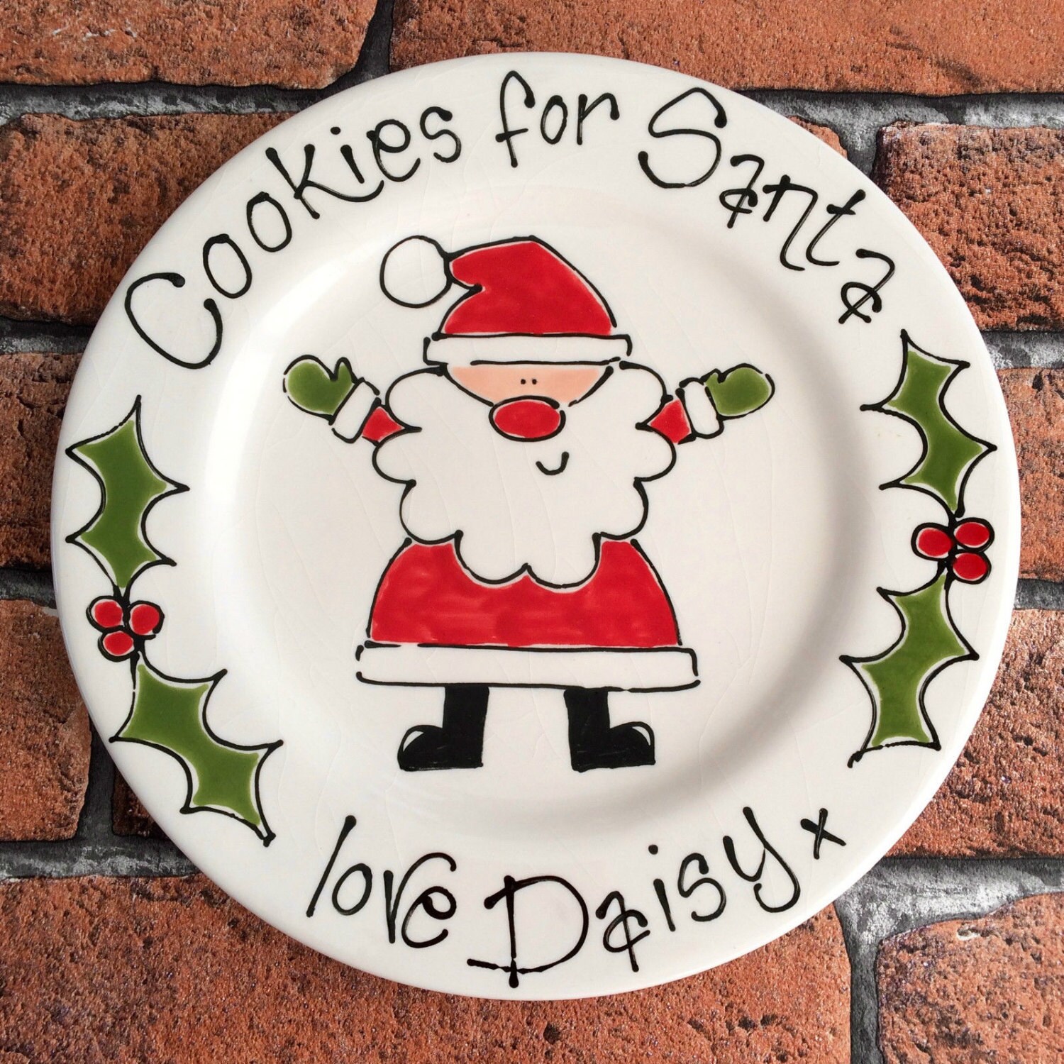 Santa Plate, Personalised Santa Plate, Christmas Eve Plate, Xmas Eve ...