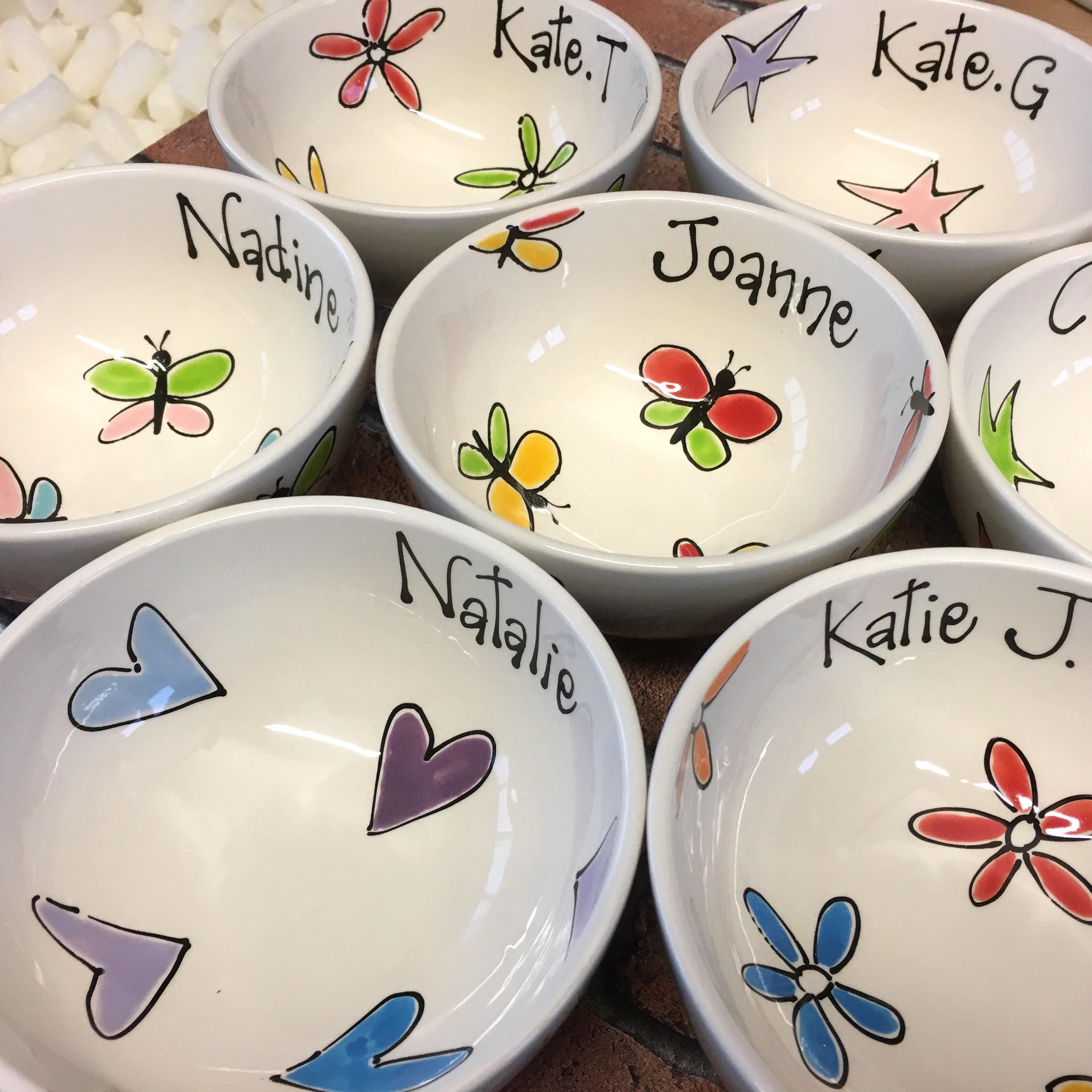 Personalised Bowl, Pretty Glazed Ceramic Bowls, Bowl for Child, Mum Dad ...