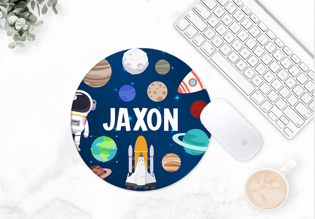 Space Mouse Mat, Space Print Mouse Mat, Kids Personalised Computer ...