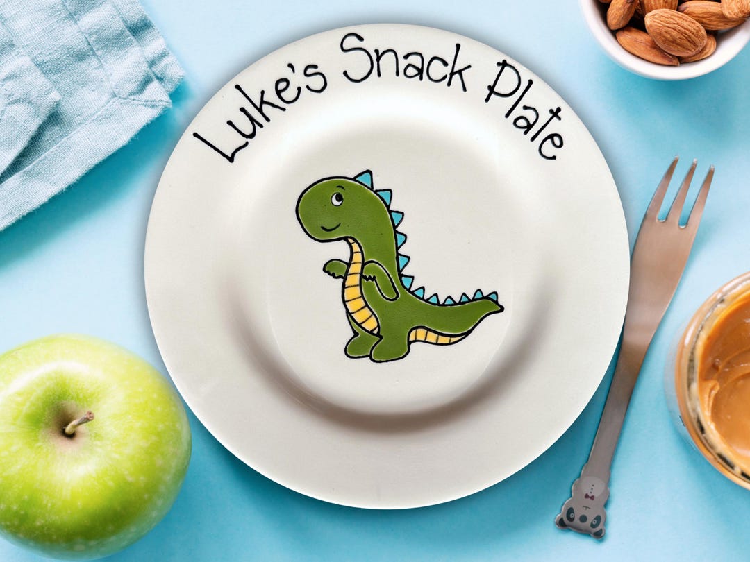 Dinosaur Plate, Kids Name Plate, Plate for Son, Gift for Girls ...